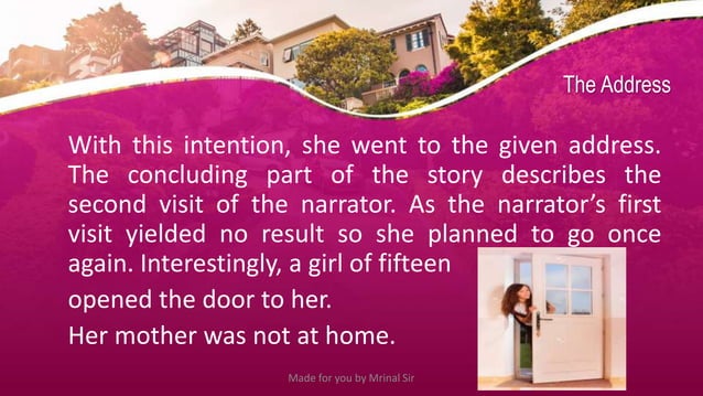 The Address, a story by Marga Minco | PPSX | Fiction | Books and Literature