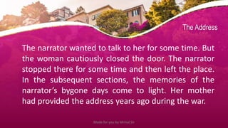 The Address, a story by Marga Minco | PPSX | Fiction | Books and Literature