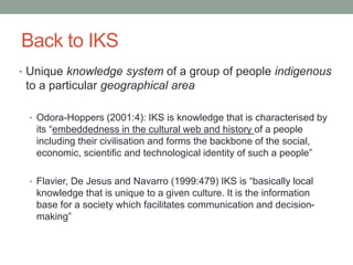 Thea de wet intro indigenous knowledge and cognitive justice | PPT