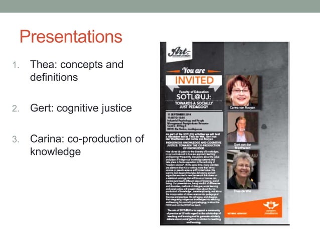 Thea de wet intro indigenous knowledge and cognitive justice | PPT