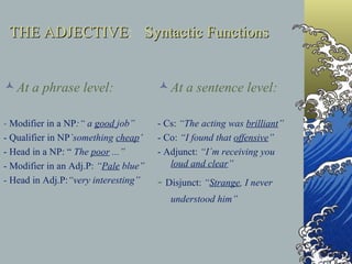 The Adjective | PPT