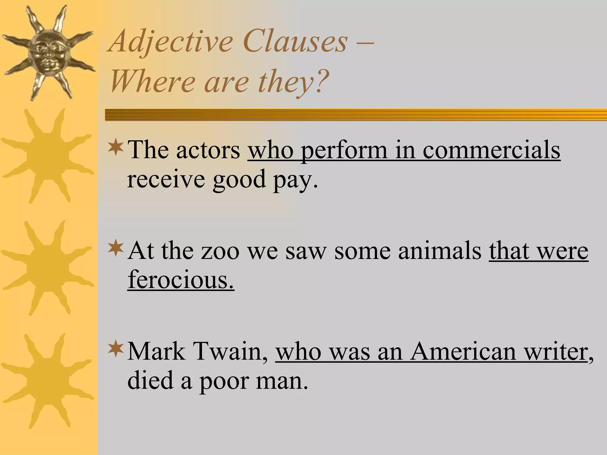 The Adjective Clause | PPT