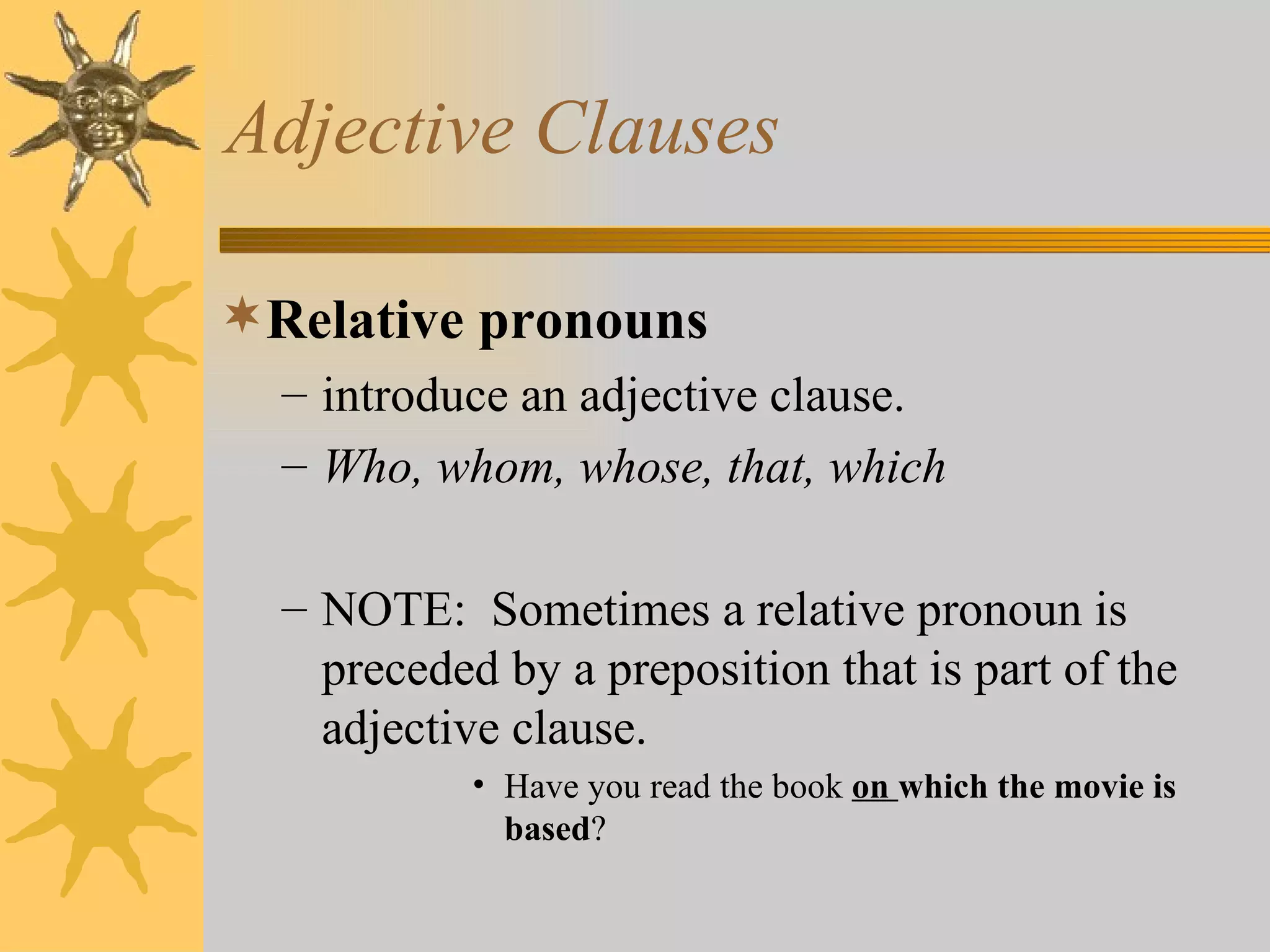 The Adjective Clause | PPT