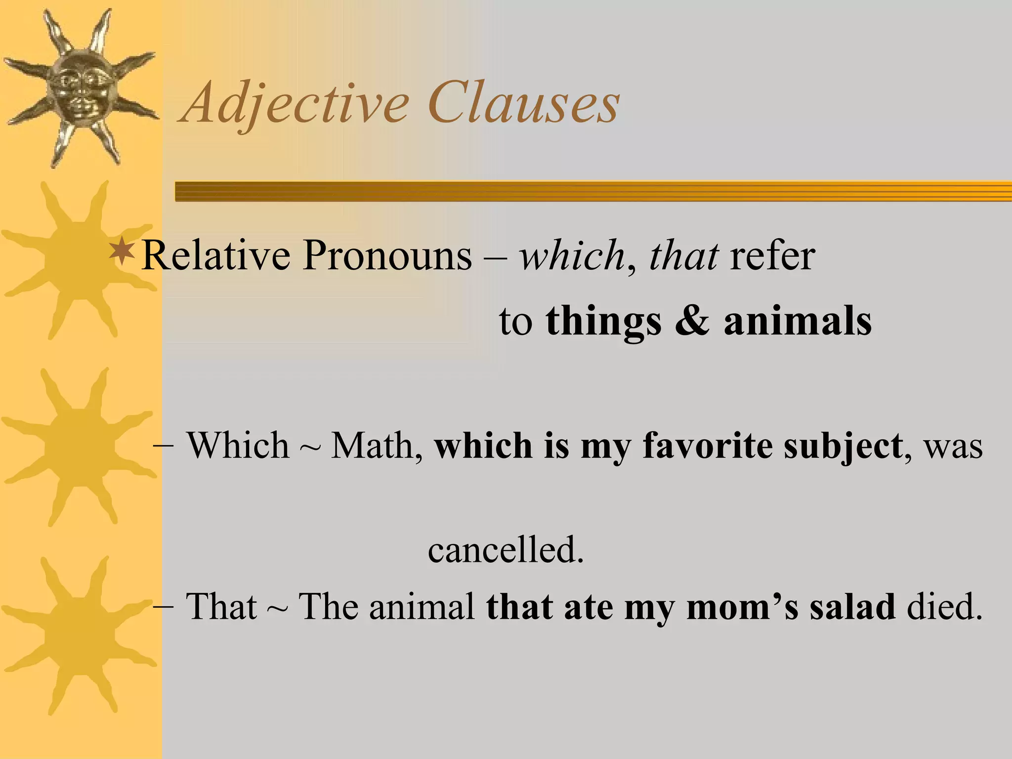 The Adjective Clause | PPT