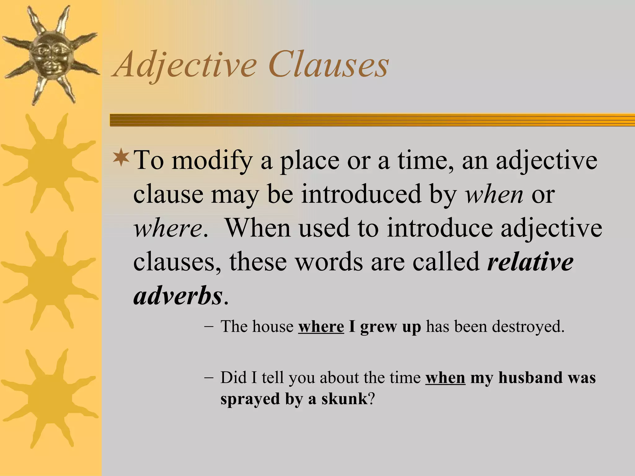 The Adjective Clause | PPT