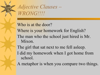 The Adjective Clause | PPT