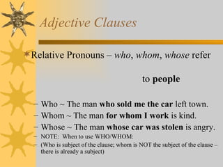 The Adjective Clause | PPT