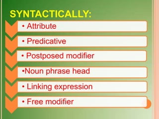 The adjective phrase | PPTX