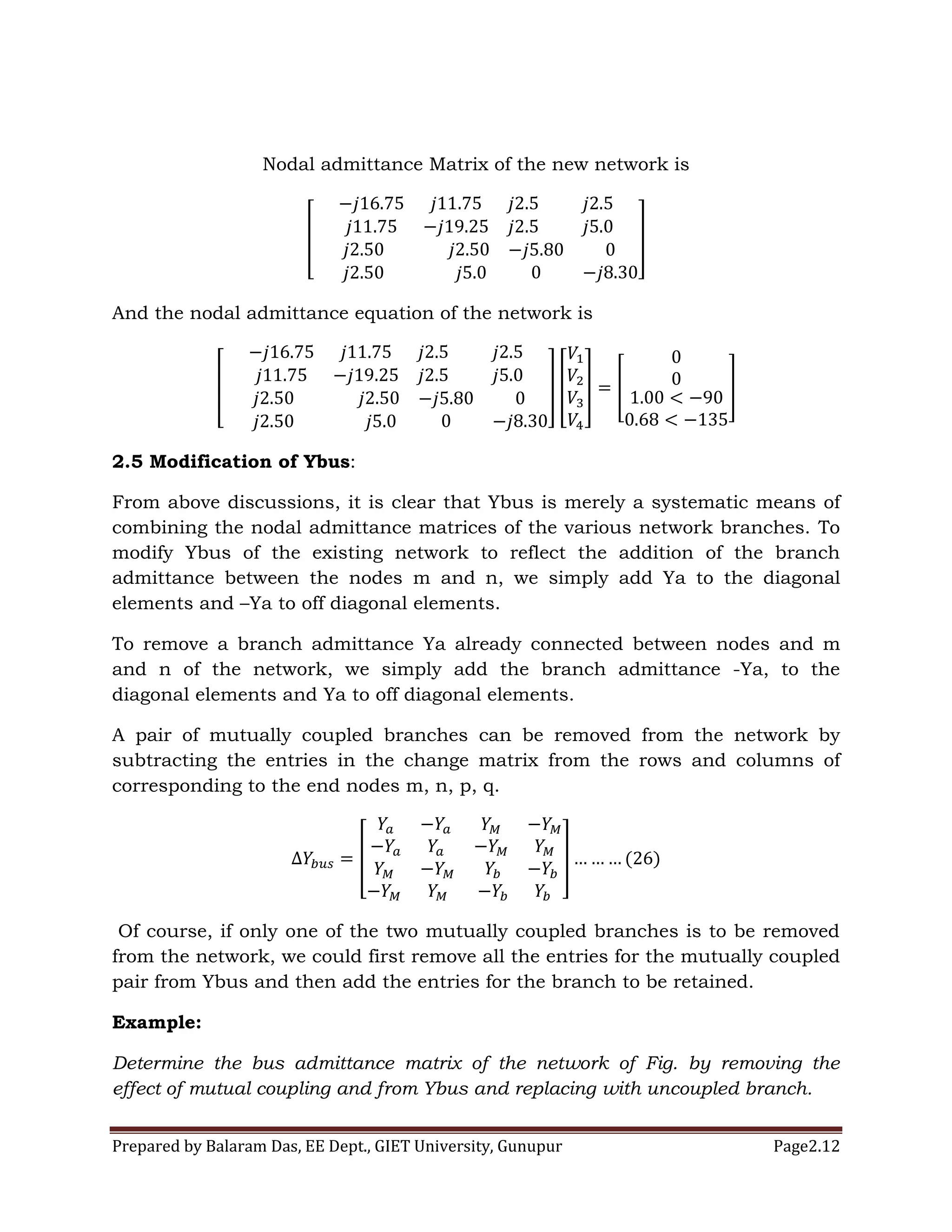 The Admittance Model And Network Calculation Pdf Computer