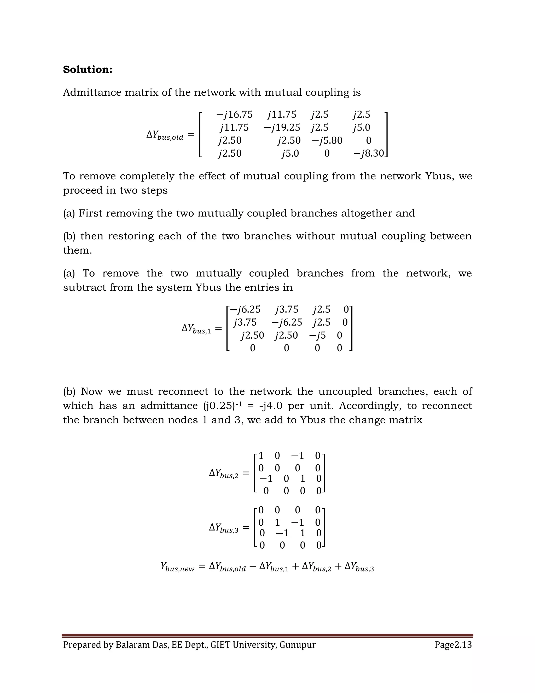 The admittance model and network calculation | PDF