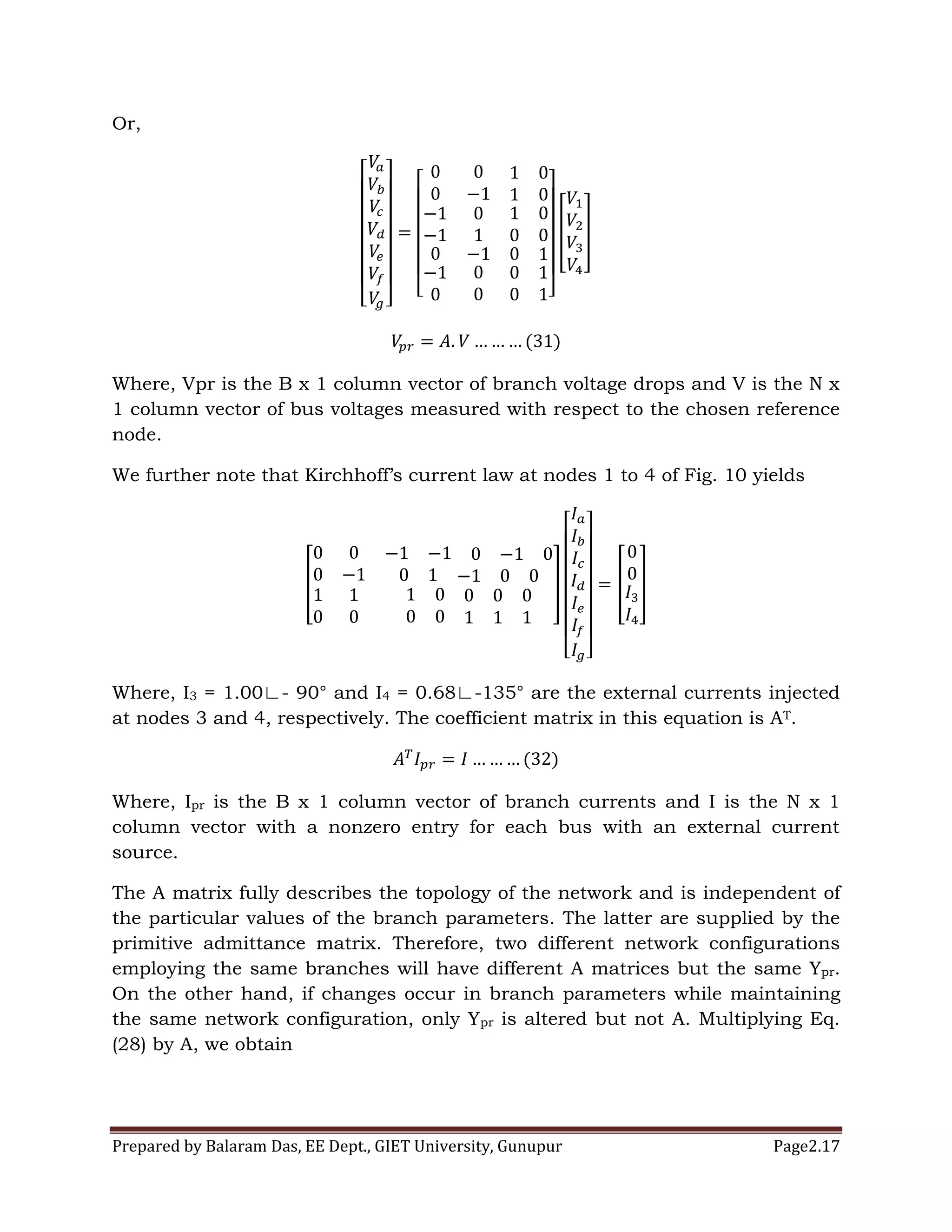 The admittance model and network calculation | PDF
