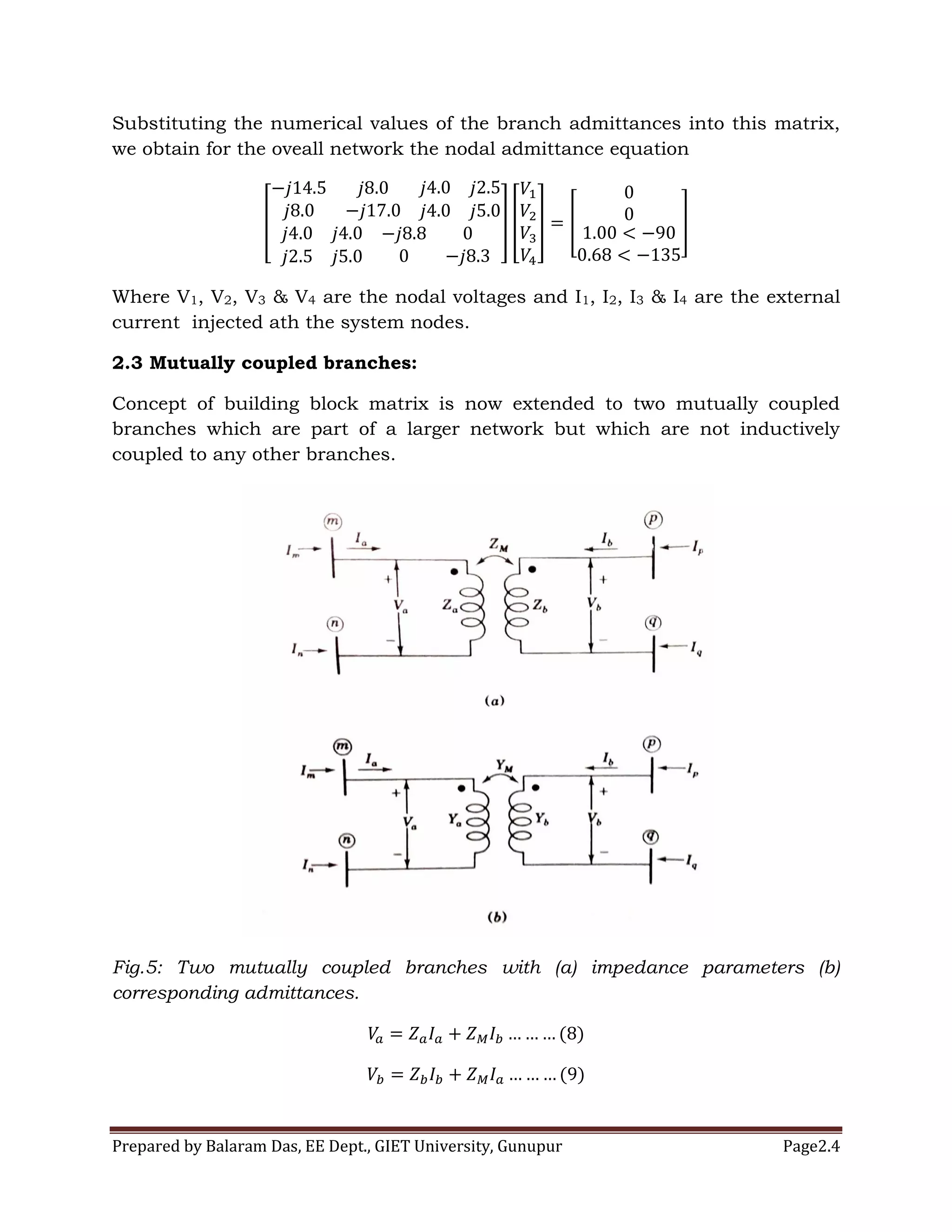 The admittance model and network calculation | PDF