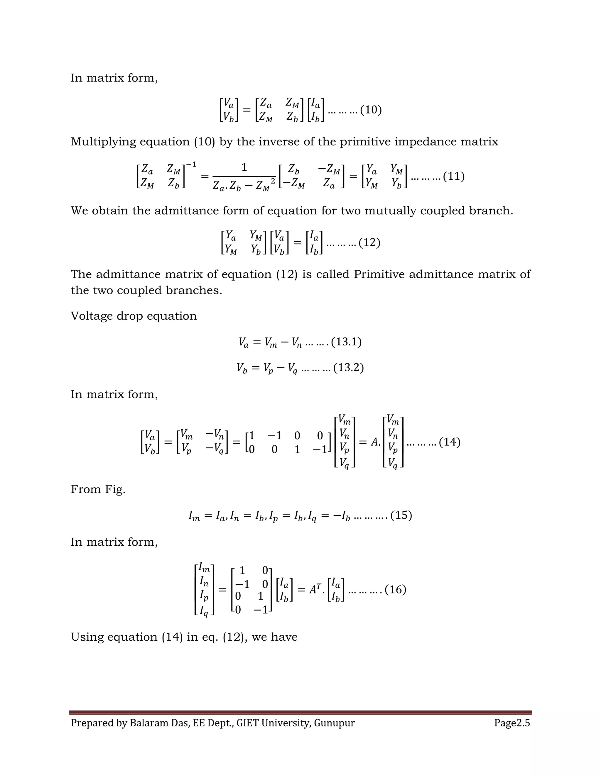 The admittance model and network calculation | PDF