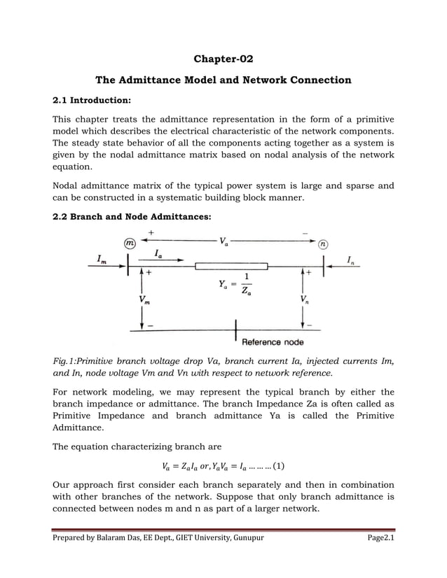 The admittance model and network calculation | PDF | Computer Networking | Computing