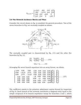 The admittance model and network calculation | PDF