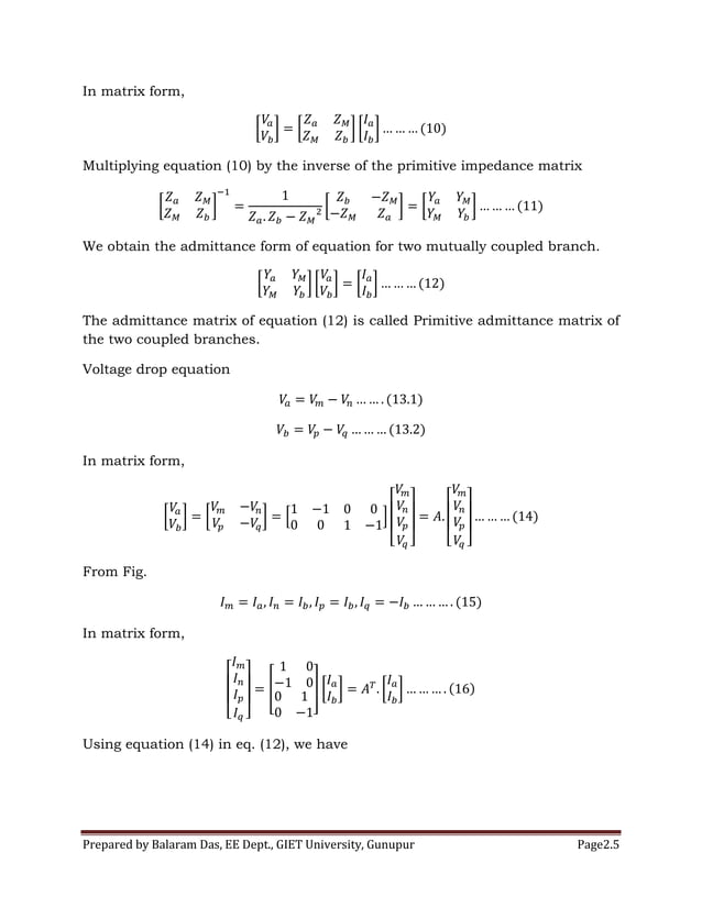 The Admittance Model And Network Calculation Pdf Computer