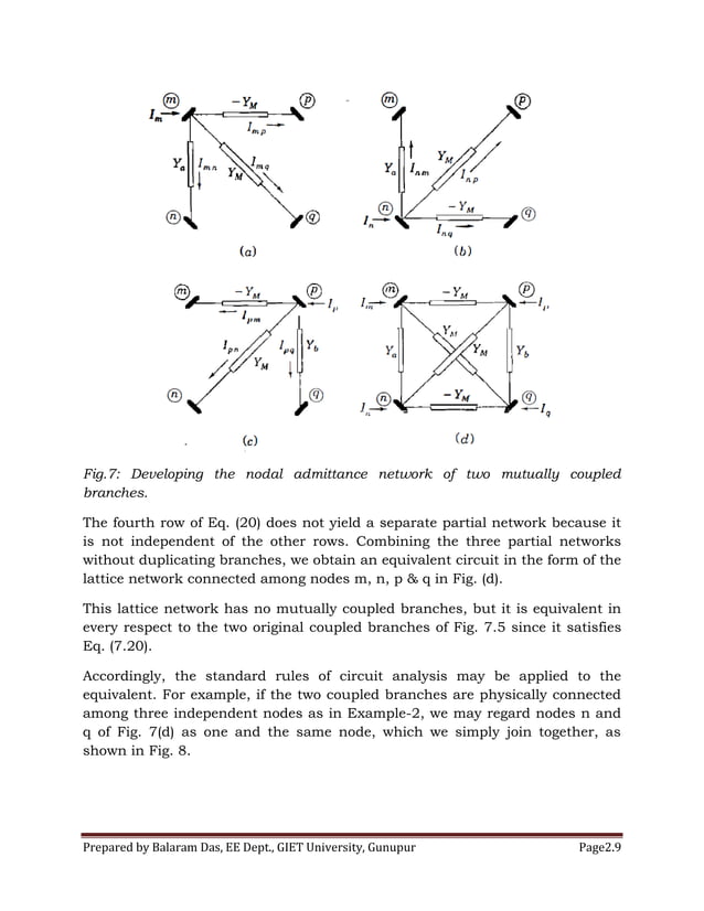 The Admittance Model And Network Calculation Pdf Computer