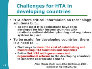 The Advancement Of Hta To Developing Countries Concept, Program And ...