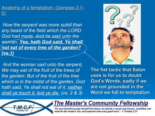 The advantage of the king over temptation | PPT