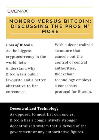The advantages and disadvantages of monero and bitcoin published by ...