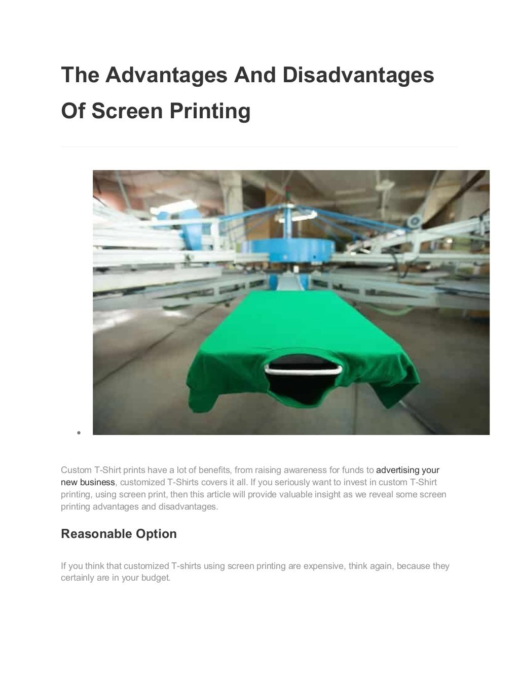 The Advantages And Disadvantages Of Screen Printing the-advantages-and-disadvantages-of-screen-printing