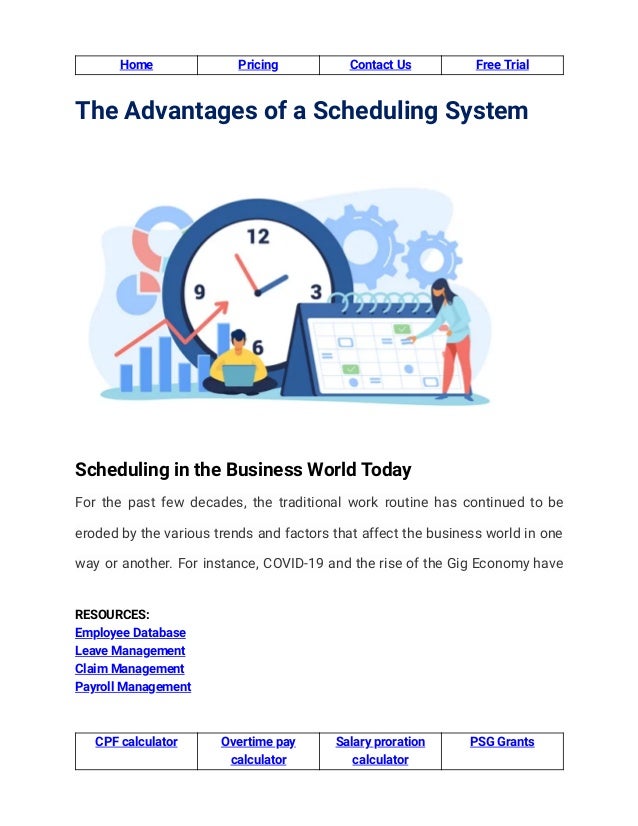 The Benefits of a Scheduling System | PDF