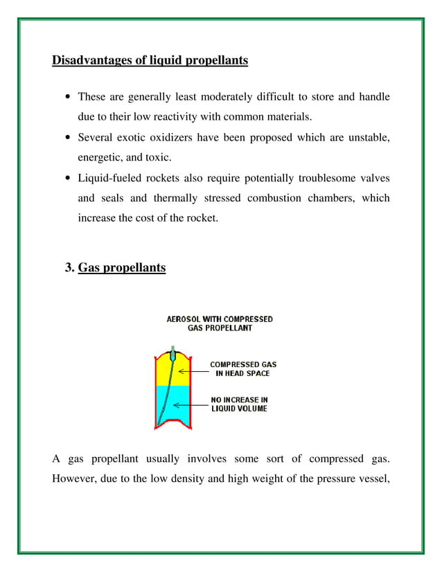 The advantages of different types of propellants | PDF | Chemistry ...