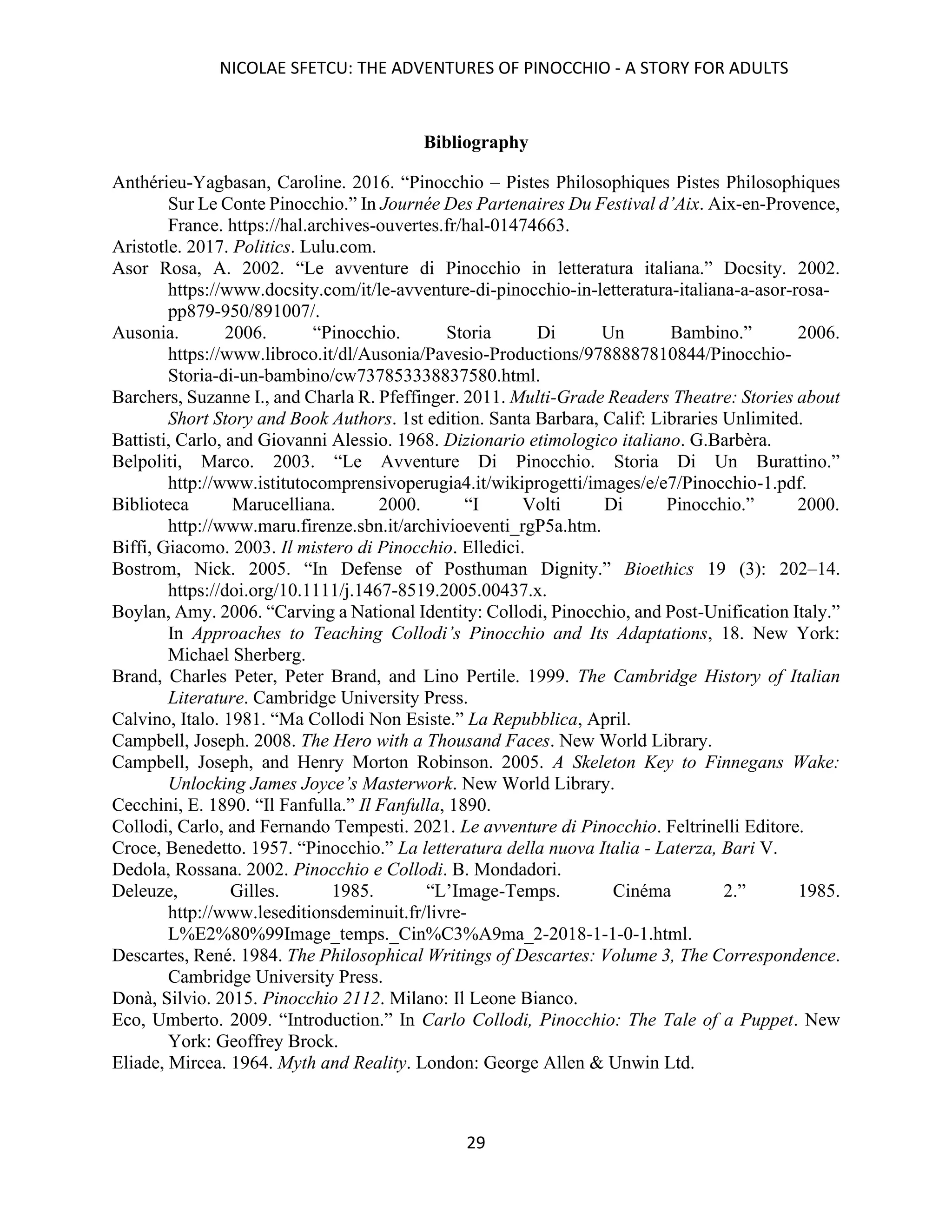 The Adventures of Pinocchio - A story for adults | PDF