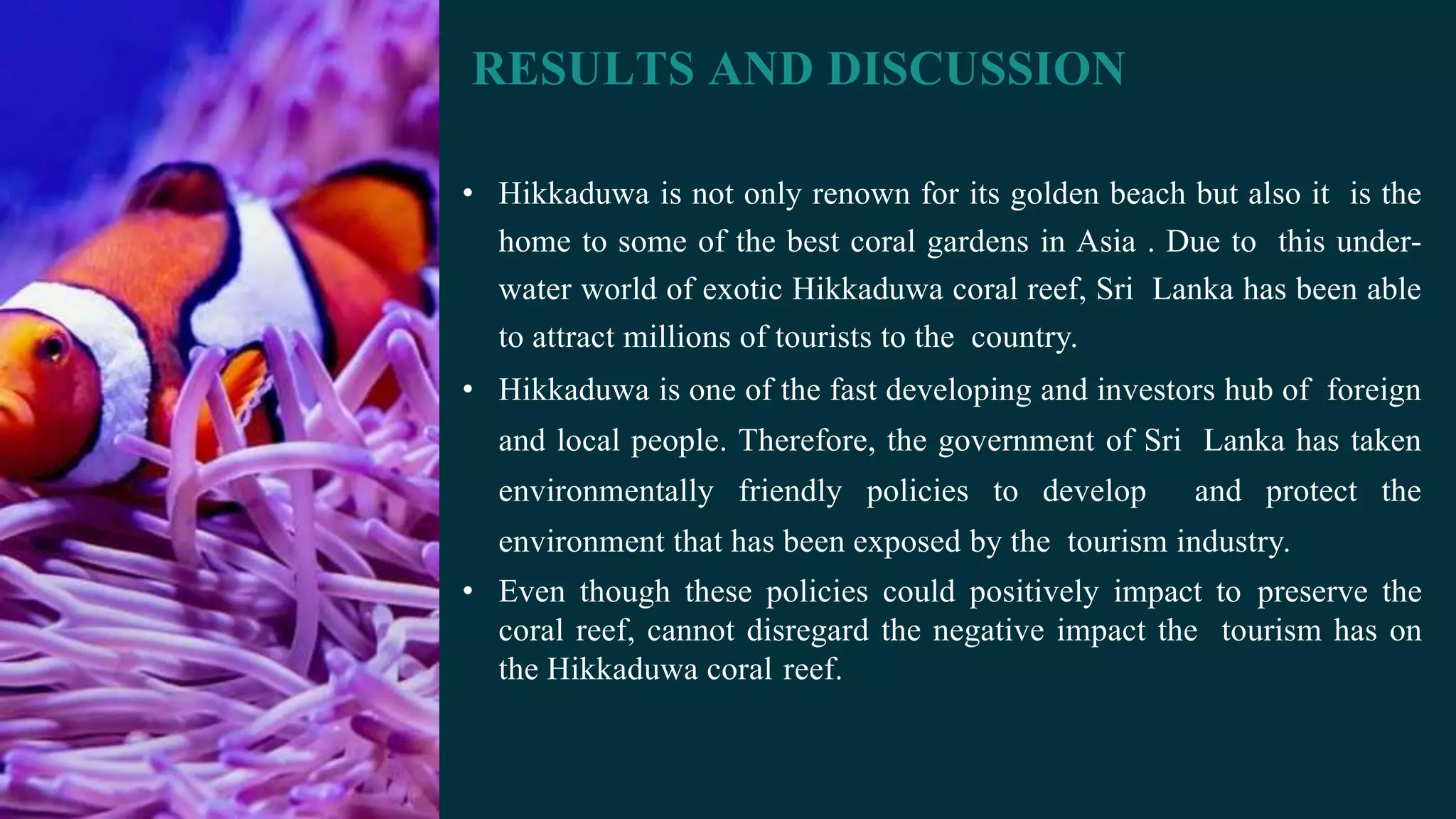 The adverse impact of tourism on coral reefs an analysis based on ...