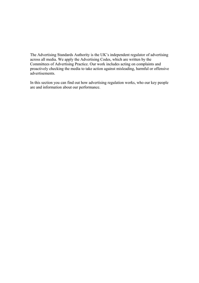 The advertising standards authority is the uk | DOC