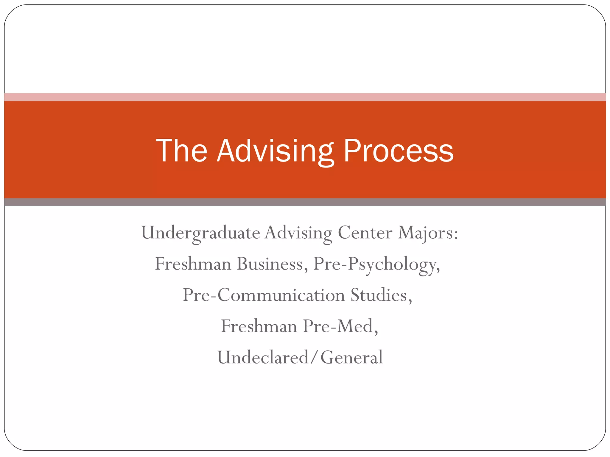 The Advising Process | PPT