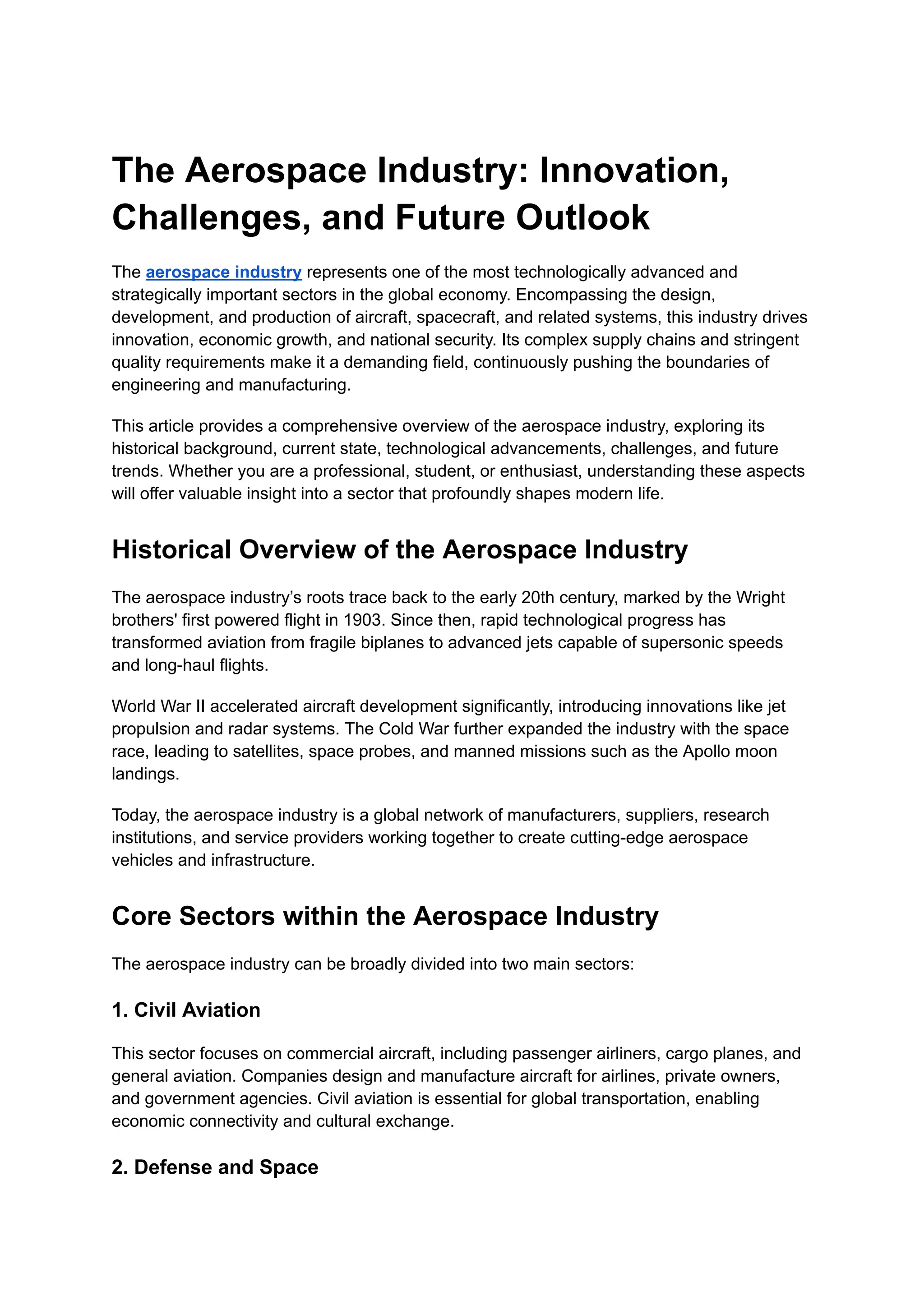 The Aerospace Industry_ Innovation, Challenges, and Future Outlook.pdf