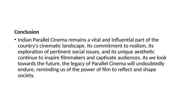 The Aesthetics and Appreciation of Indian Parallel Cinema | PPTX