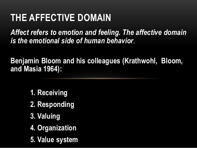 Presentation of the affective domain, The Seventh Group