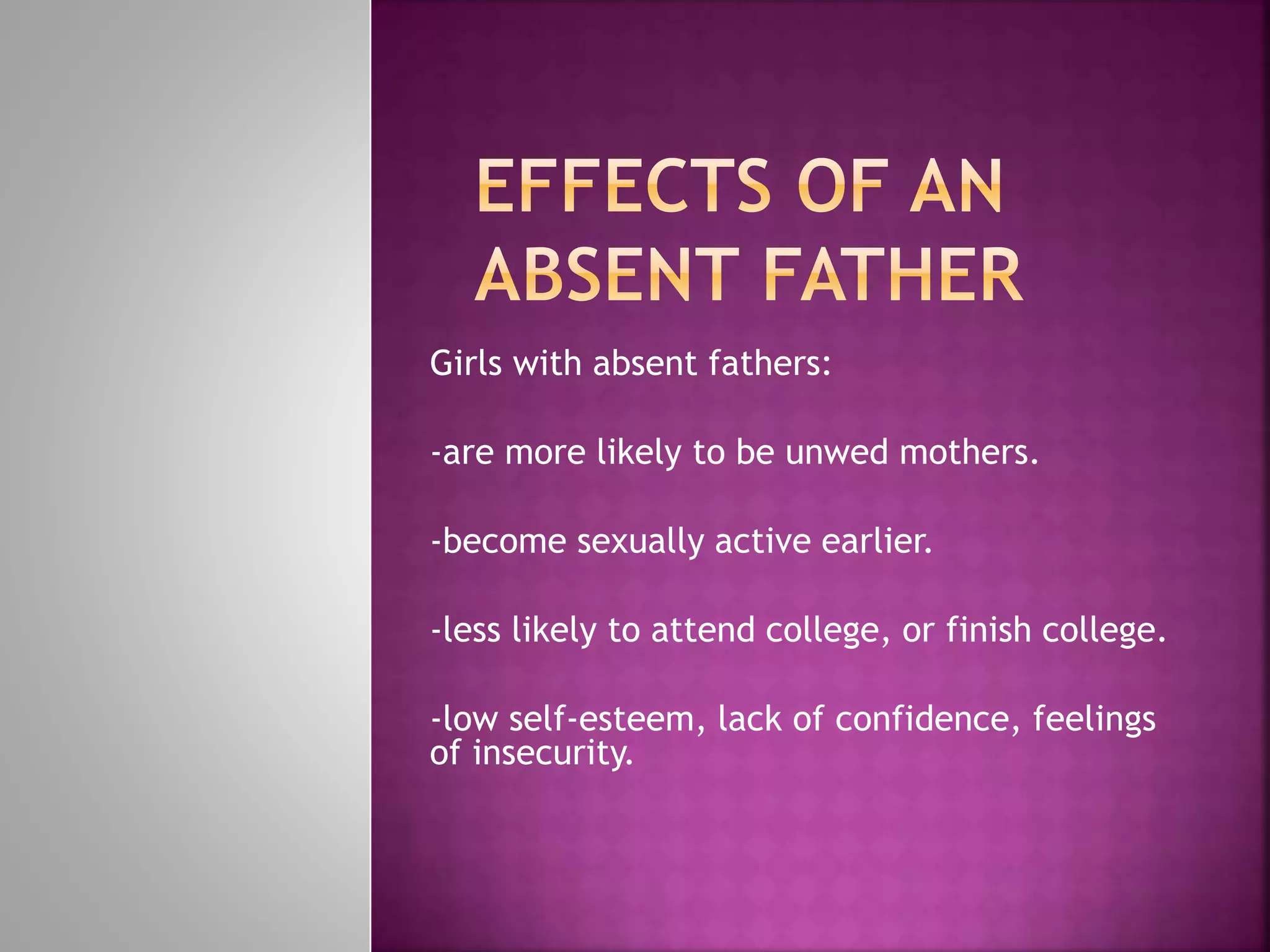 The Effects of Absent Fathers | PPT