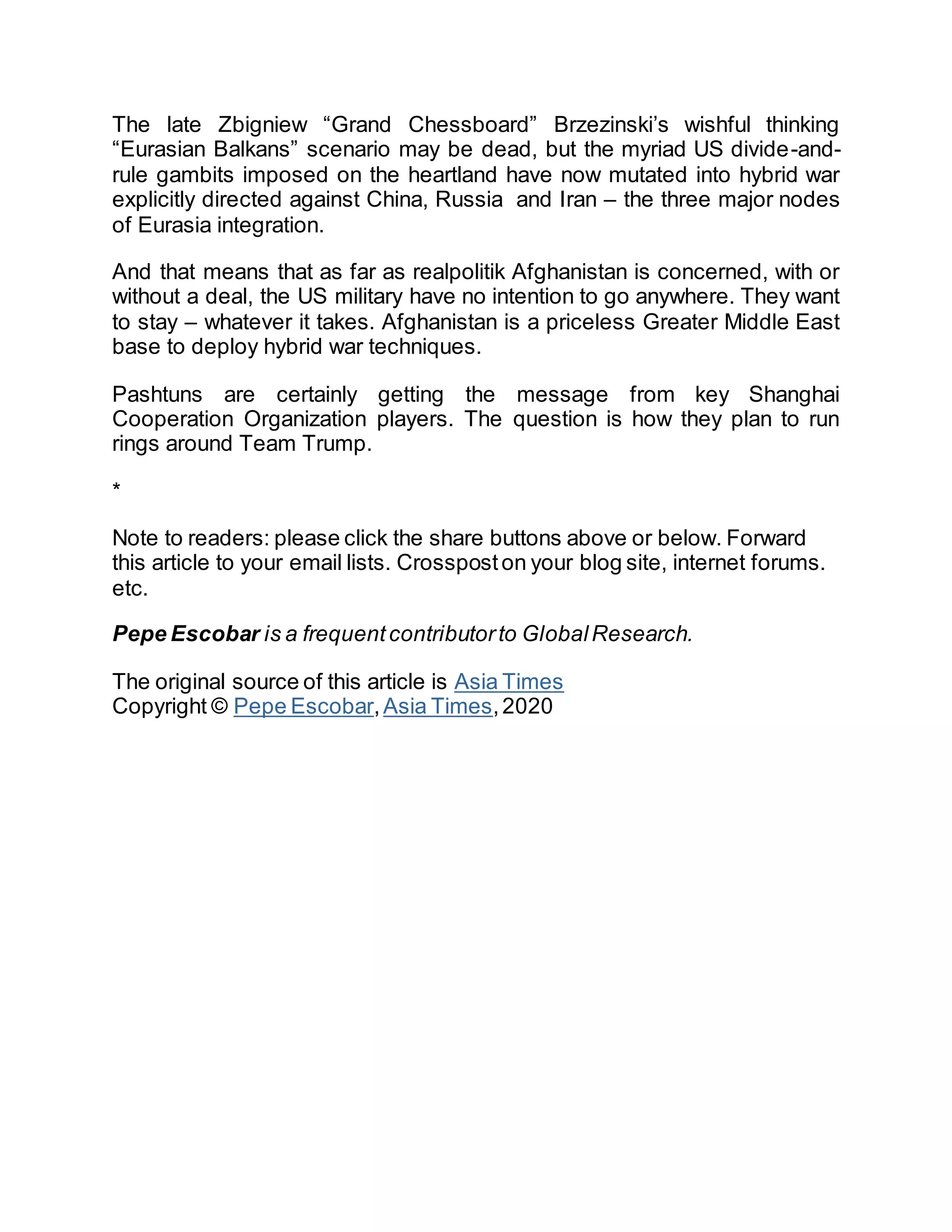 The Afghanistan Peace Deal riddle | DOCX