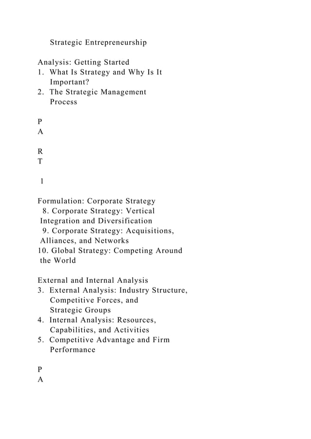 The Afi Strategy Frameworkpart 1strategy Analysis Chap Docx