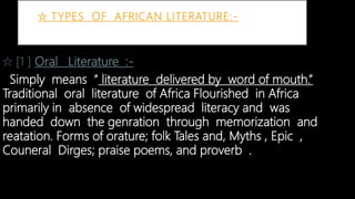The african literature ppt | PPTX
