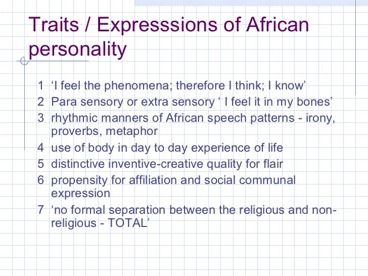 African Model Of Personality – Chapter 3 African perspectives of ...