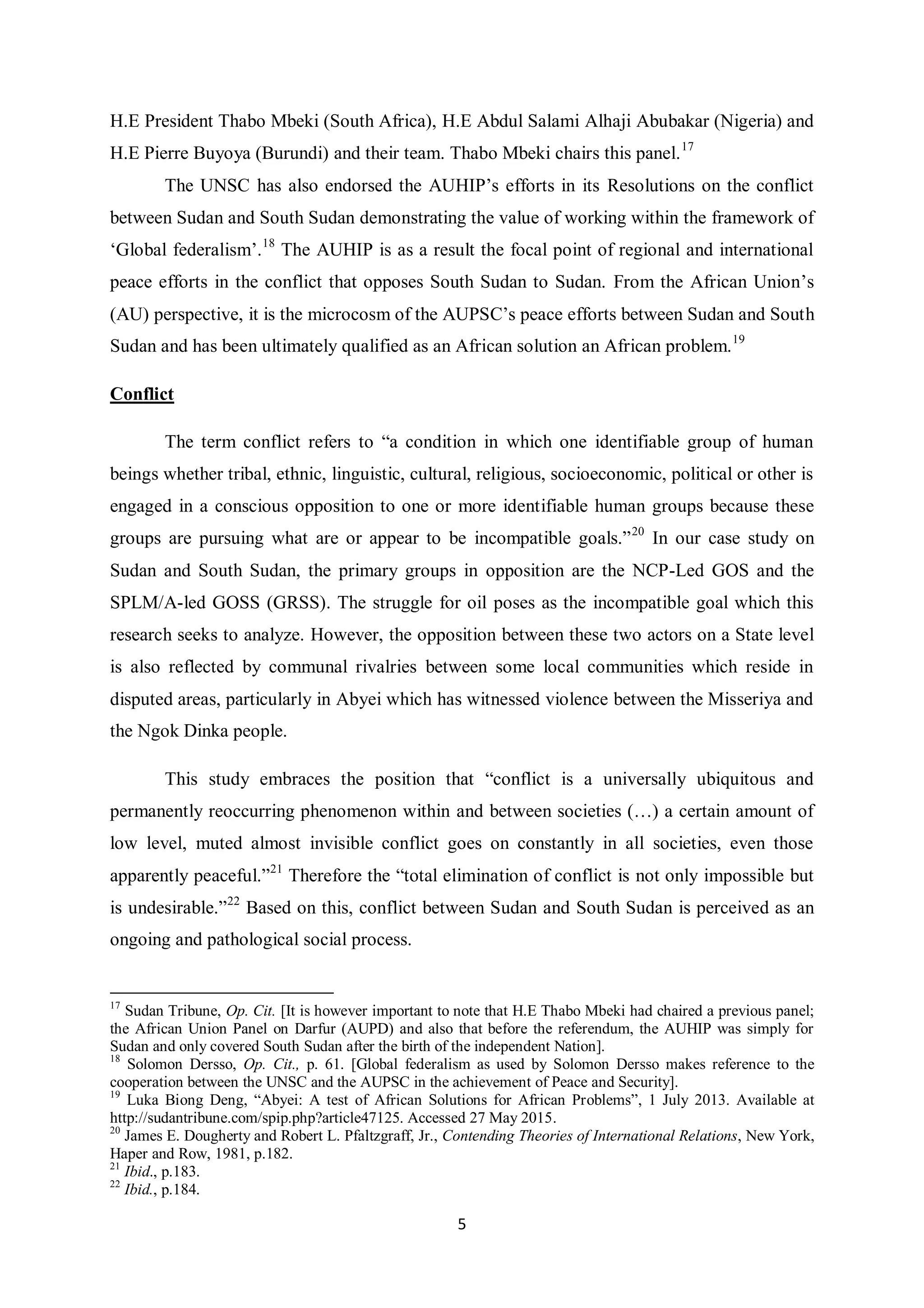 The african union high level implementation panel and the conflict over ...