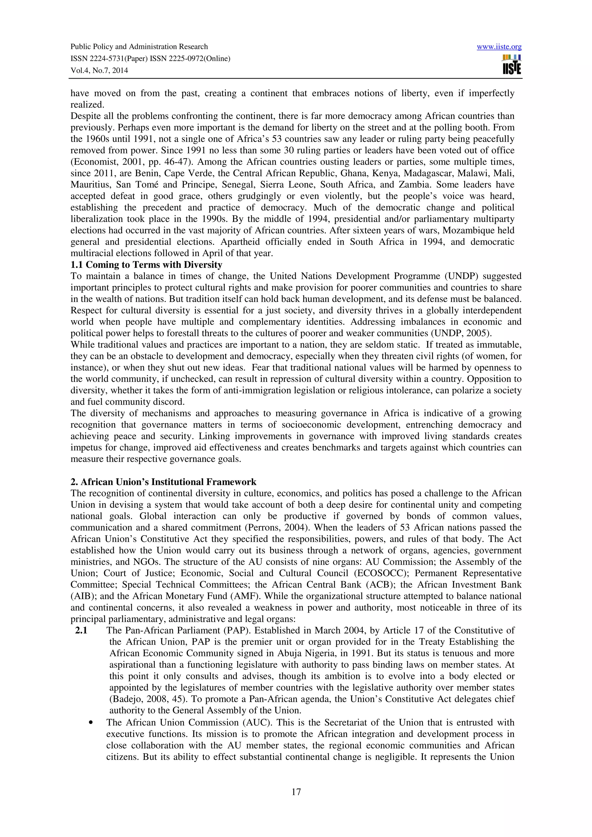 The african union, the transformation and challenges of a continent | PDF