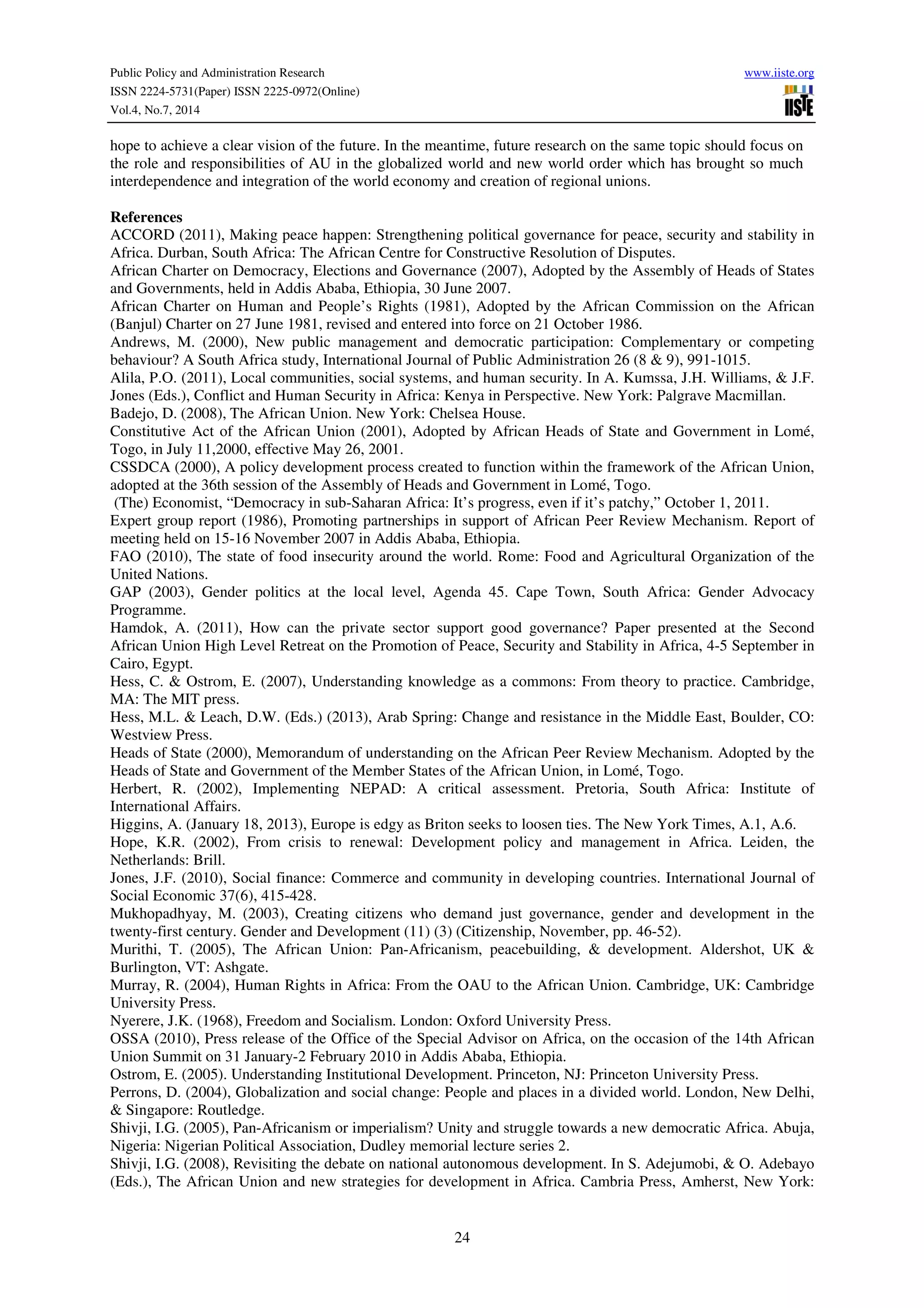 The african union, the transformation and challenges of a continent | PDF