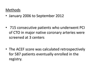 The age, creatinine, and ejection fraction score to risk | PPTX