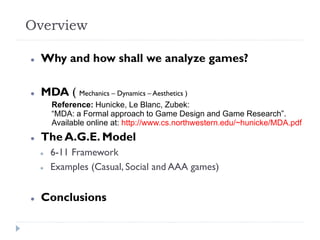 A modern approach to game analysis and design: the AGE framework | PDF