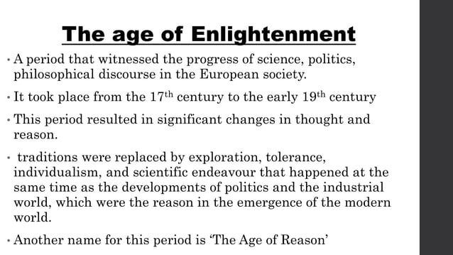 The Age of Enlightenment | PPTX | Arts and Crafts | Hobbies & Interests