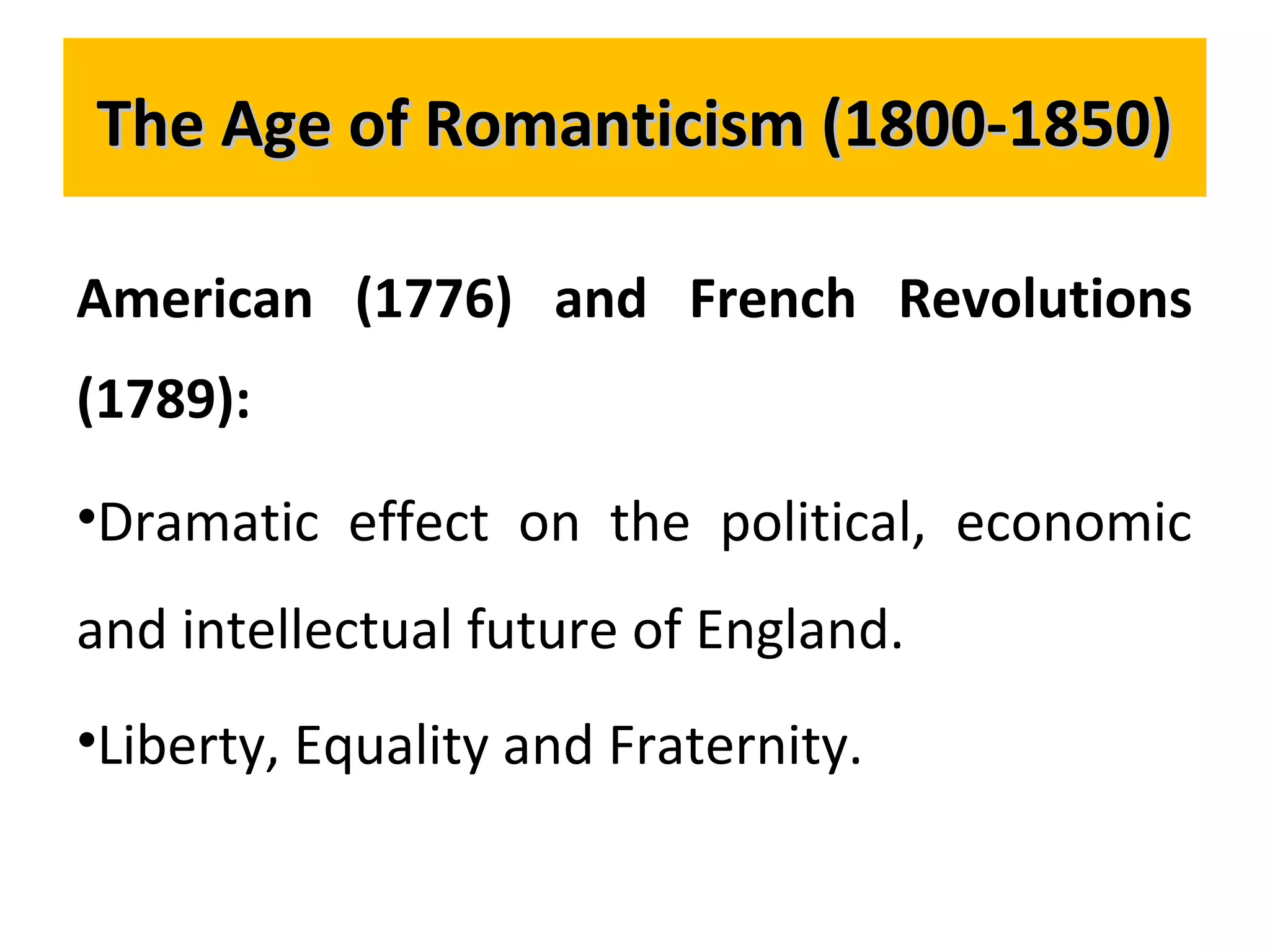 The age of romanticism (1800 1850) | PPT
