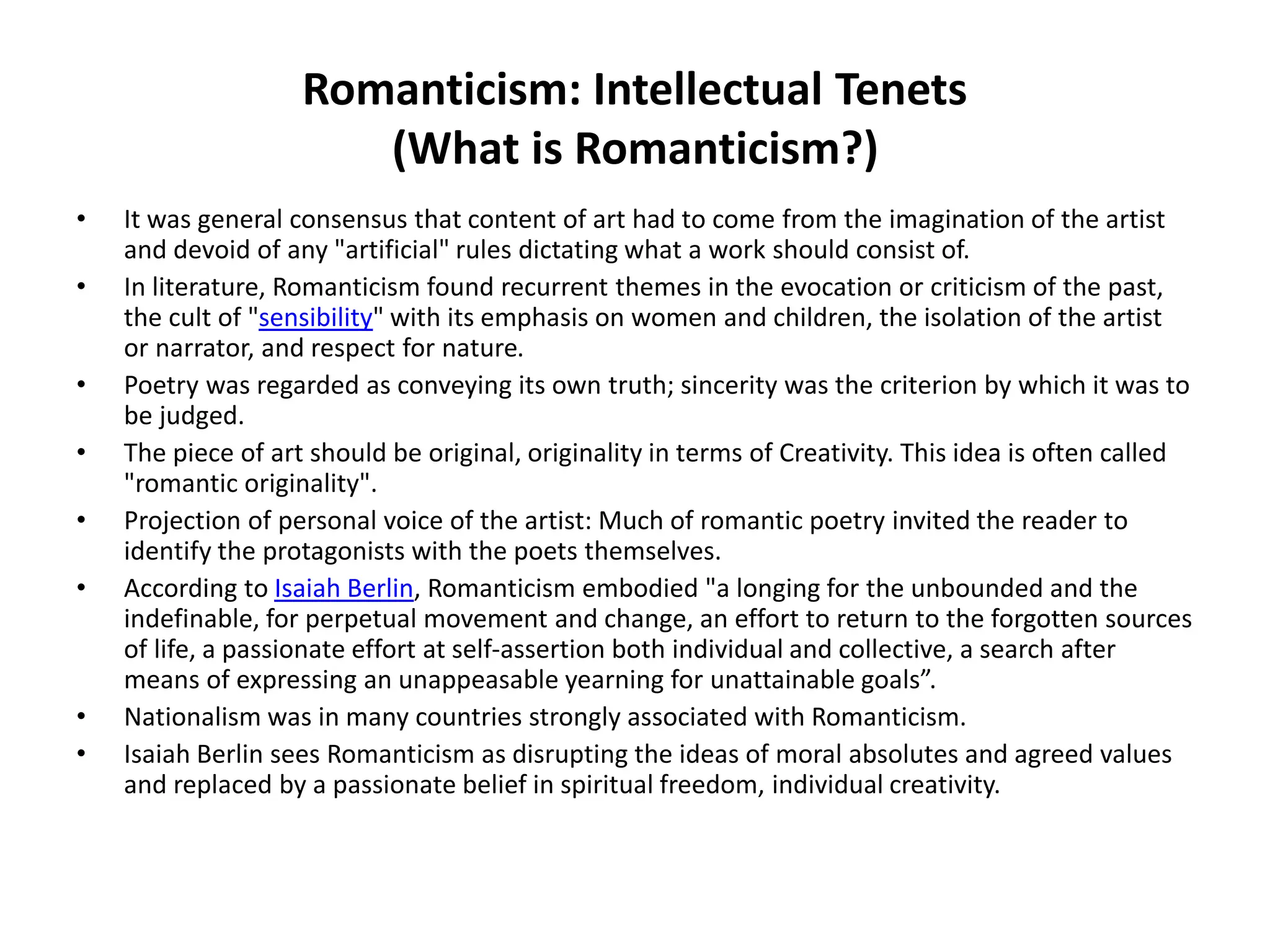 The age of Romanticism their ideas and concept | PDF