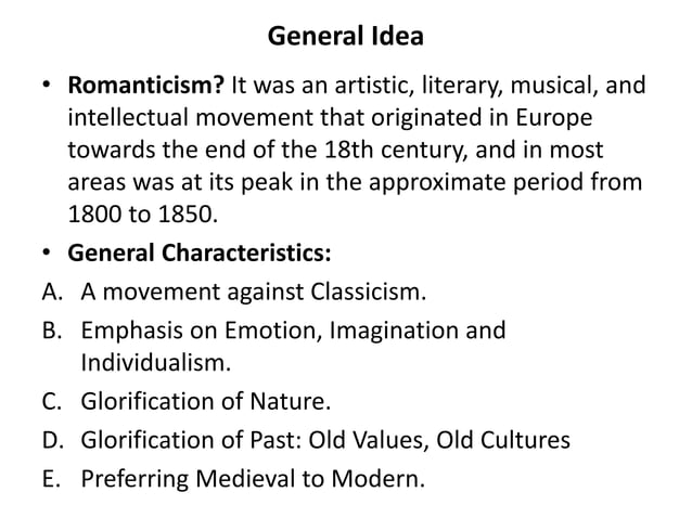 The age of Romanticism their ideas and concept | PPT