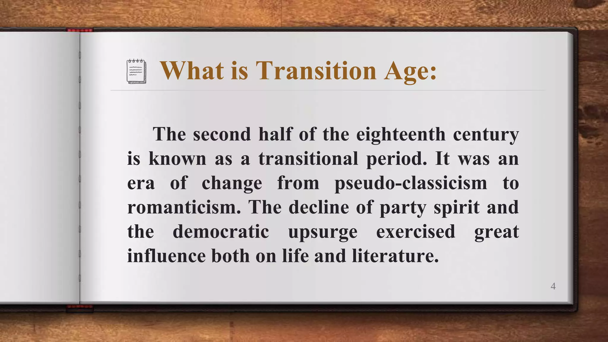 The Age of Transition(1740-1800) | PPTX