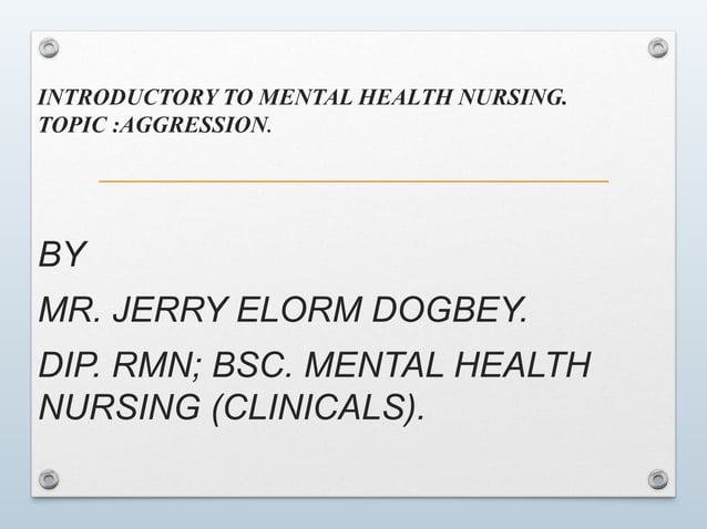 THE AGGRESSION CONCEPT mental health ppt | PPTX